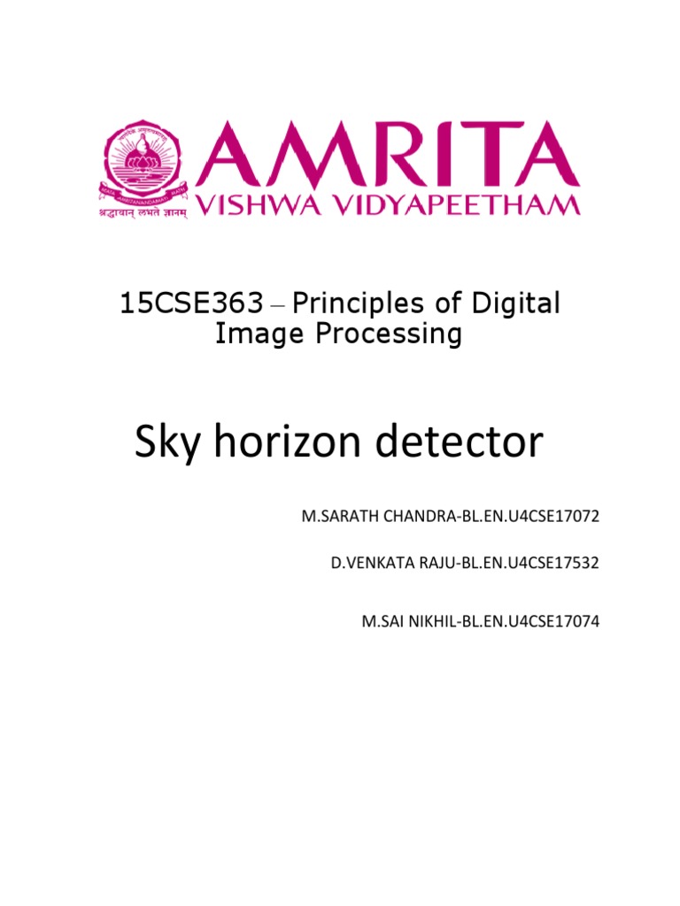 Horizon Detector | PDF | Computer Vision | Signal Processing