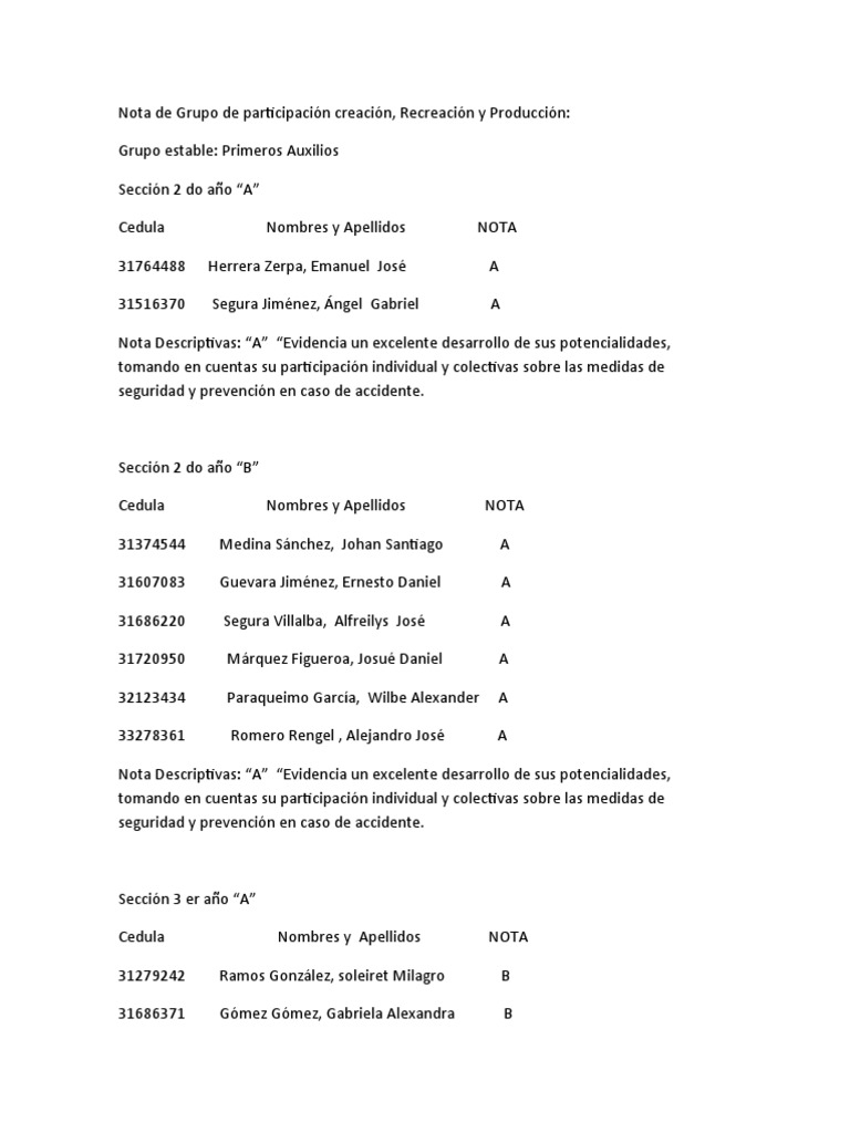 Grupo Estable Primeros Auxilio | PDF