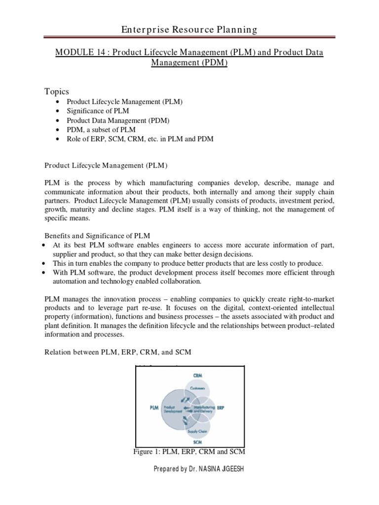 Enterprise Resource Planning: MODULE 14: Product Lifecycle Management ...