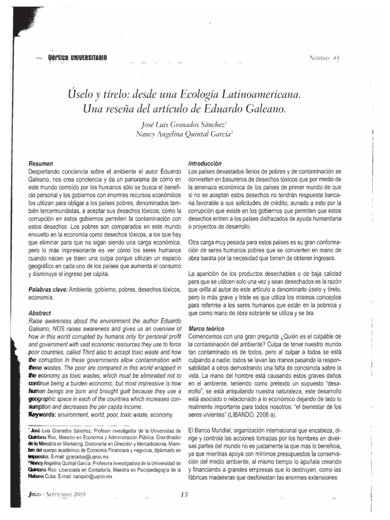 USELO-Y-TIRELO - Galeano PDF | PDF