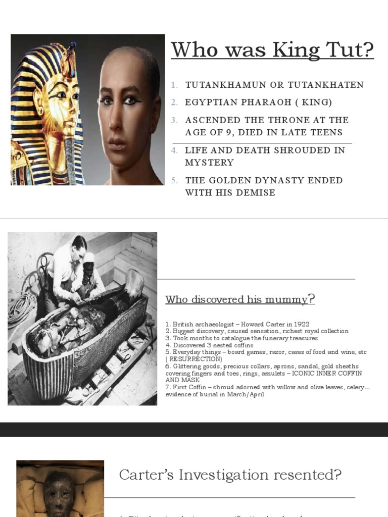 Discovering Tut - Summary Slide Show | PDF | Tutankhamun | Mummy
