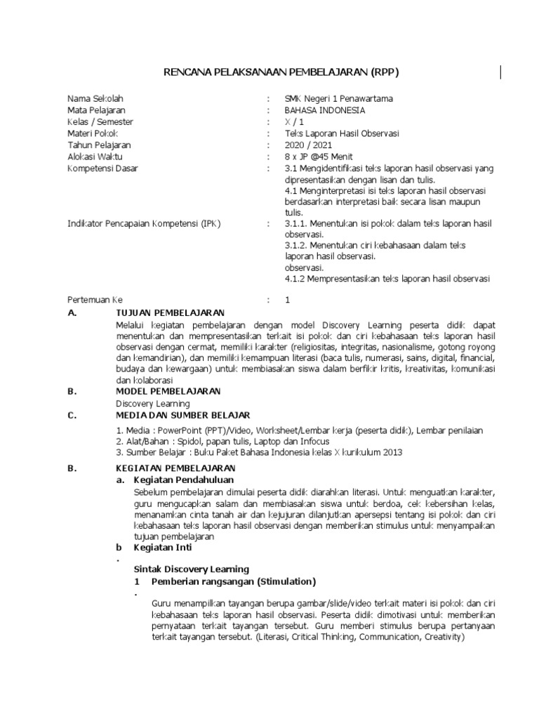 Format RPP Terbaru | PDF