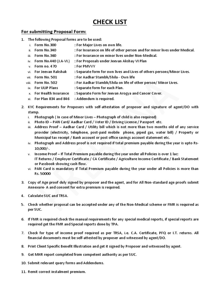 Check List: For Submitting Proposal Form | PDF | Government | Business