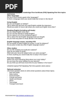 Fce Speaking Cards | PDF | Languages