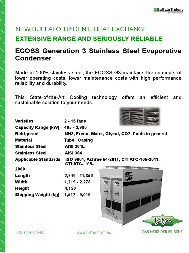 NEW Buffalo Trident - ECOSS Evaporative Condenser | PDF