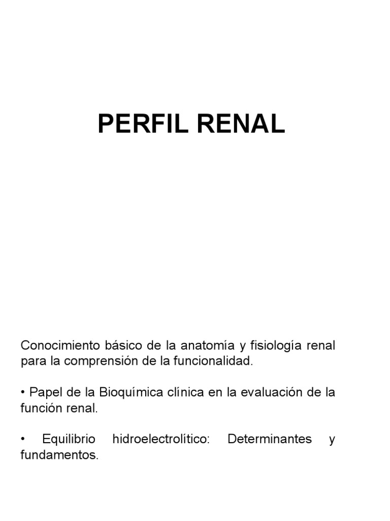Preconceptos de Perfil Renal | PDF | Riñón | Órgano (anatomía)