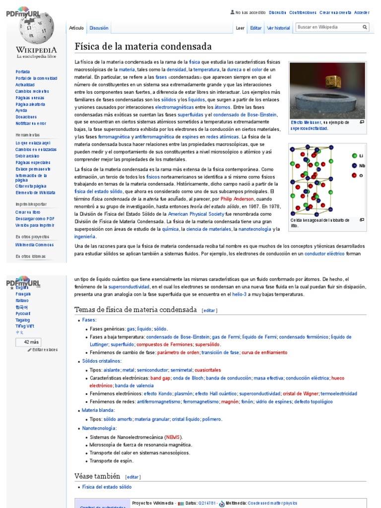 Fisica de La Materia Condensada | PDF | Física de la Materia Condensada ...