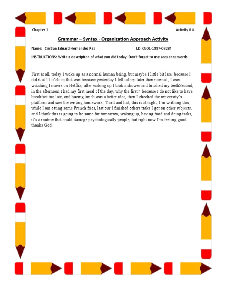 Chapter 1 - Activity # 4 | PDF