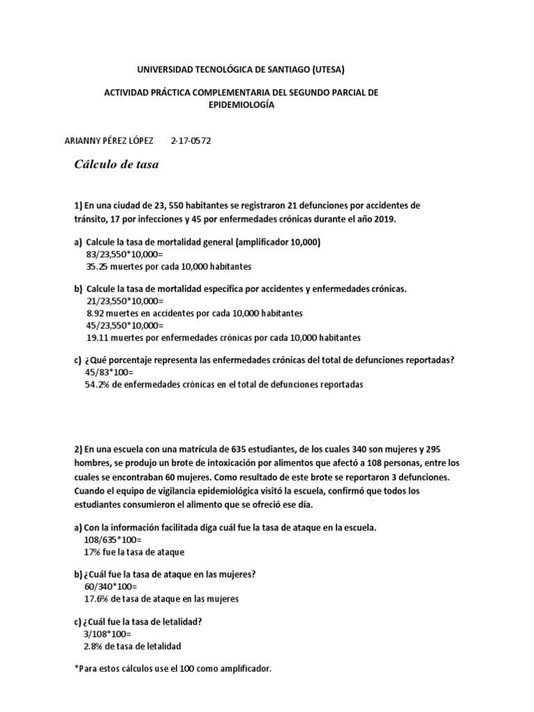 Actividad Complementaria 2do Parcial Epidemiología.a | PDF | Condicion cronica | Epidemiología