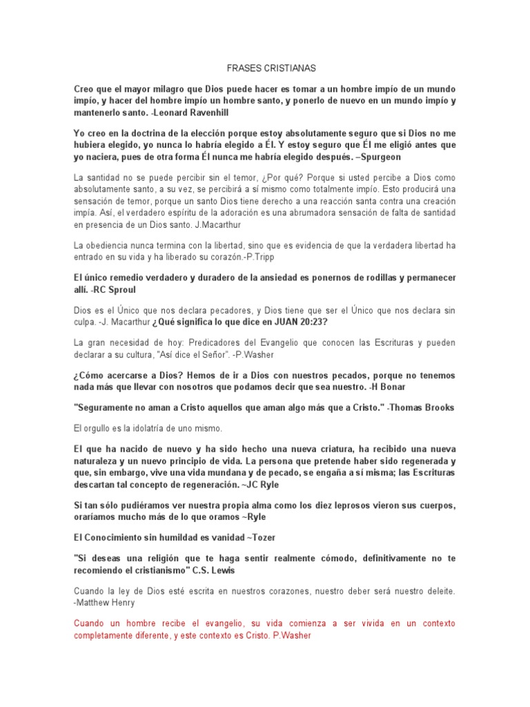 Frases Cristianas | PDF | Cristo (título) | Pecado