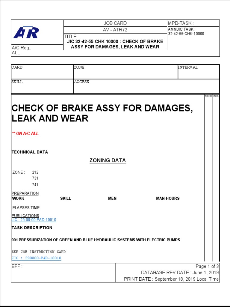 Check of Brake Assy For Damages, Leak and Wear | PDF | Brake | Leak