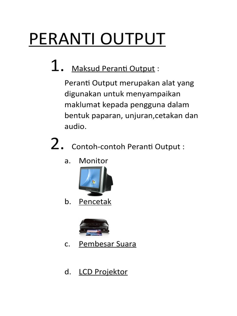 Peranti Input Dan Output | PDF
