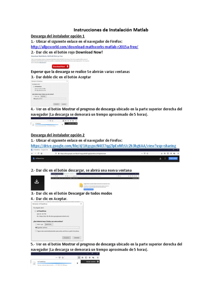Instrucciones de Instalación Matlab | PDF | Software del sistema | Informática