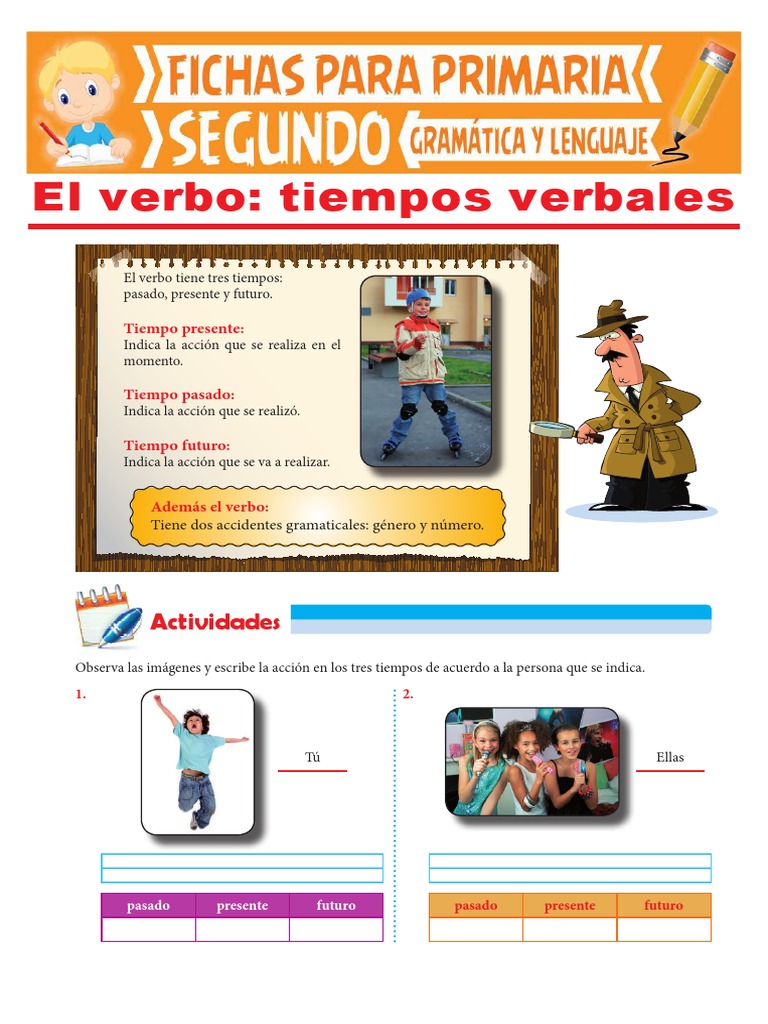 Los Tiempos Verbales Para Segundo Grado De Primaria Pdf Verbo