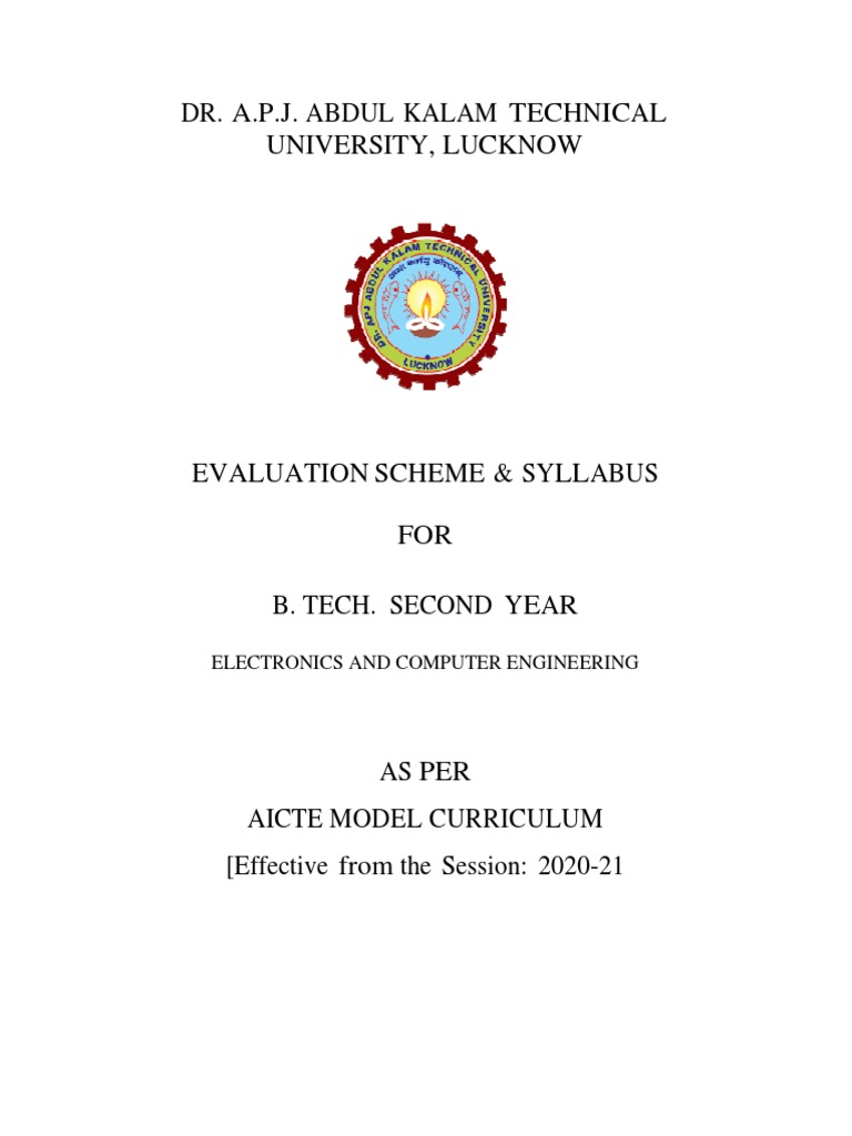 B.Tech. 2nd Year E&C AICTE Model Curriculum 2019-20 PDF | PDF ...
