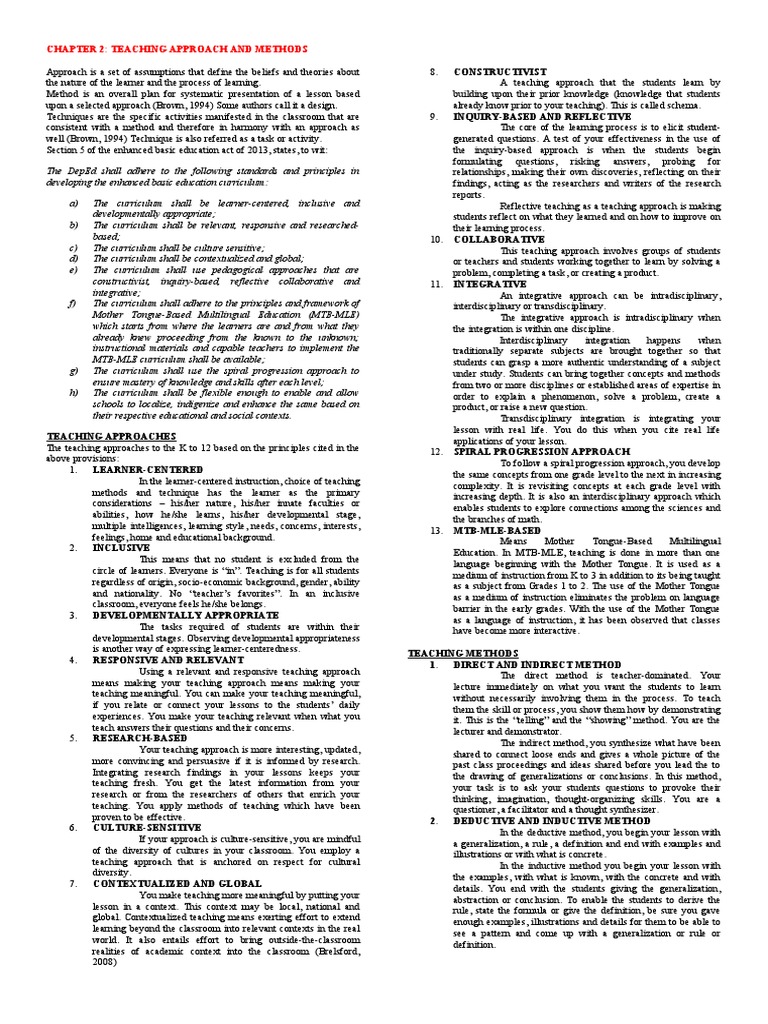 Chapter 2 Lecture Notes | PDF | Inquiry Based Learning | Curriculum