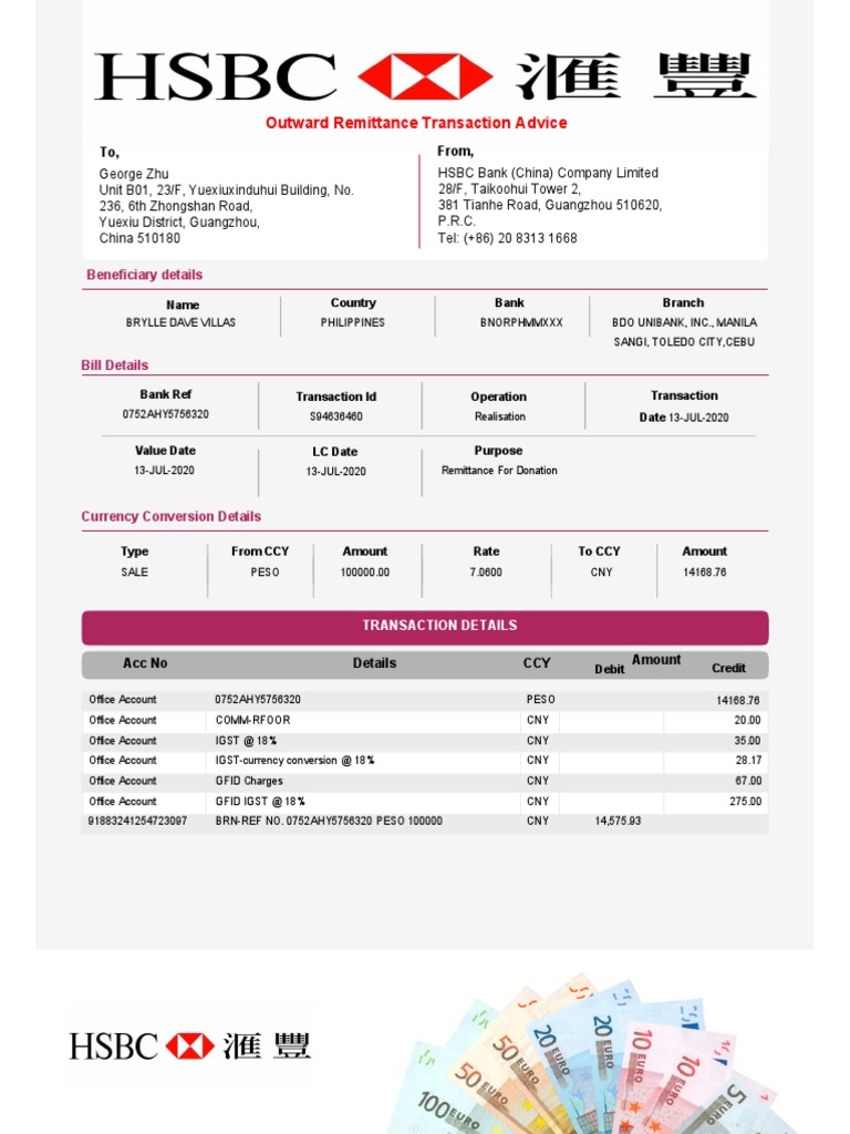 Remmitance Receipt Letter13-07-2020 | PDF | Financial Transaction ...