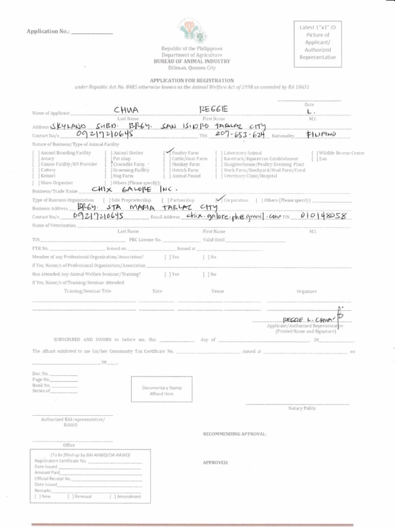 BAI Registration Application Form | PDF