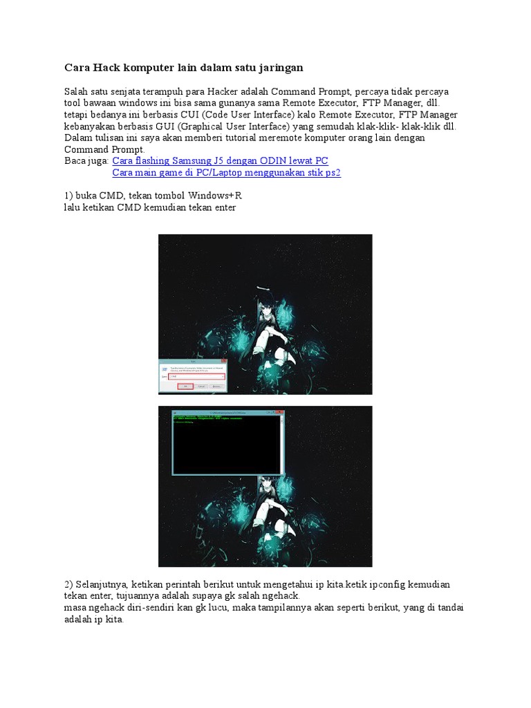Cara Hack Komputer Lain Dalam Satu Jaringan | PDF