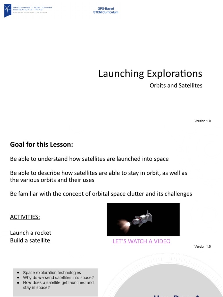 Lesson 4 - Launching Explorations - Orbits and Satellites v1.0 | PDF ...