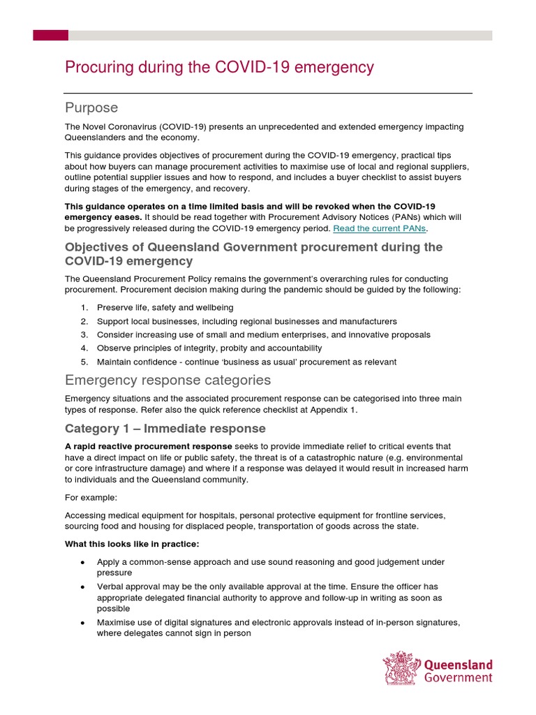 Emergency Procurement Covid 19 | PDF | Procurement | Emergency