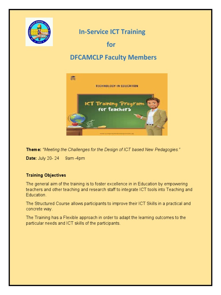 ICT Training Program Details | PDF | Educational Technology | Teaching