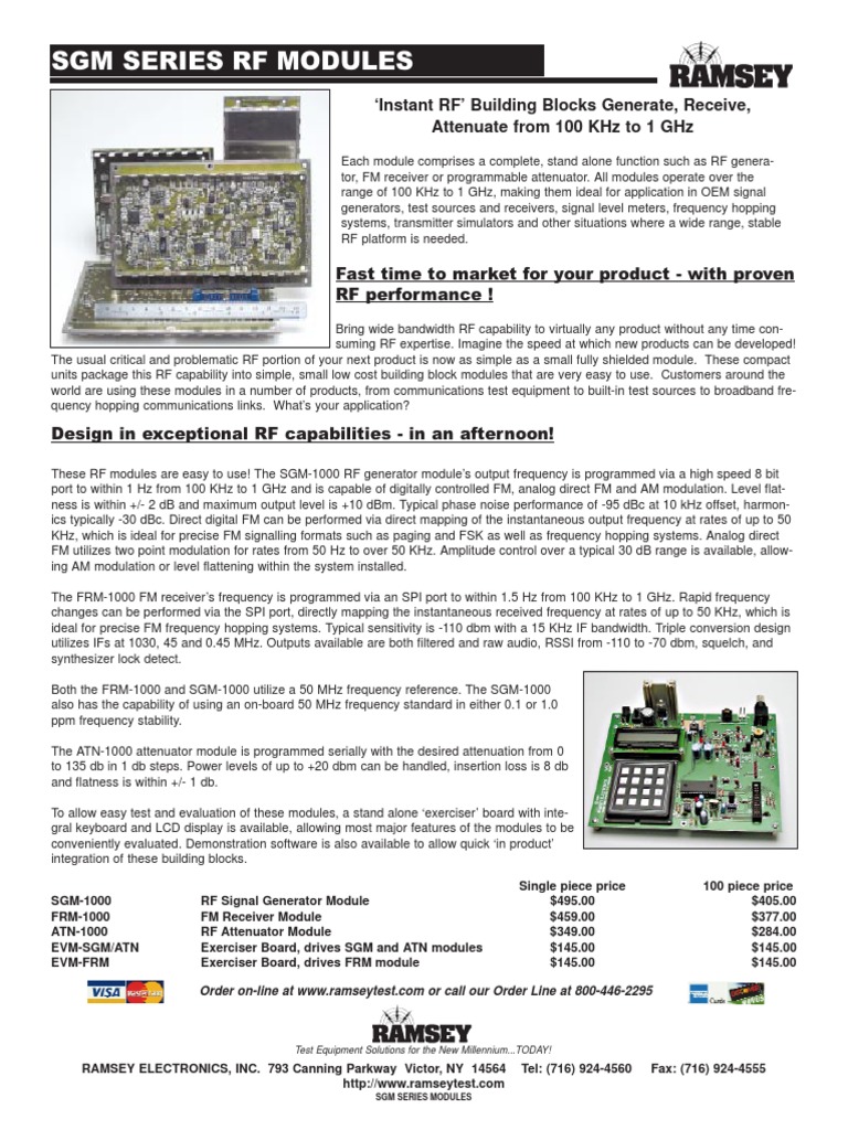 SGM Series RF Modules: Fast Time To Market For Your Product - With ...
