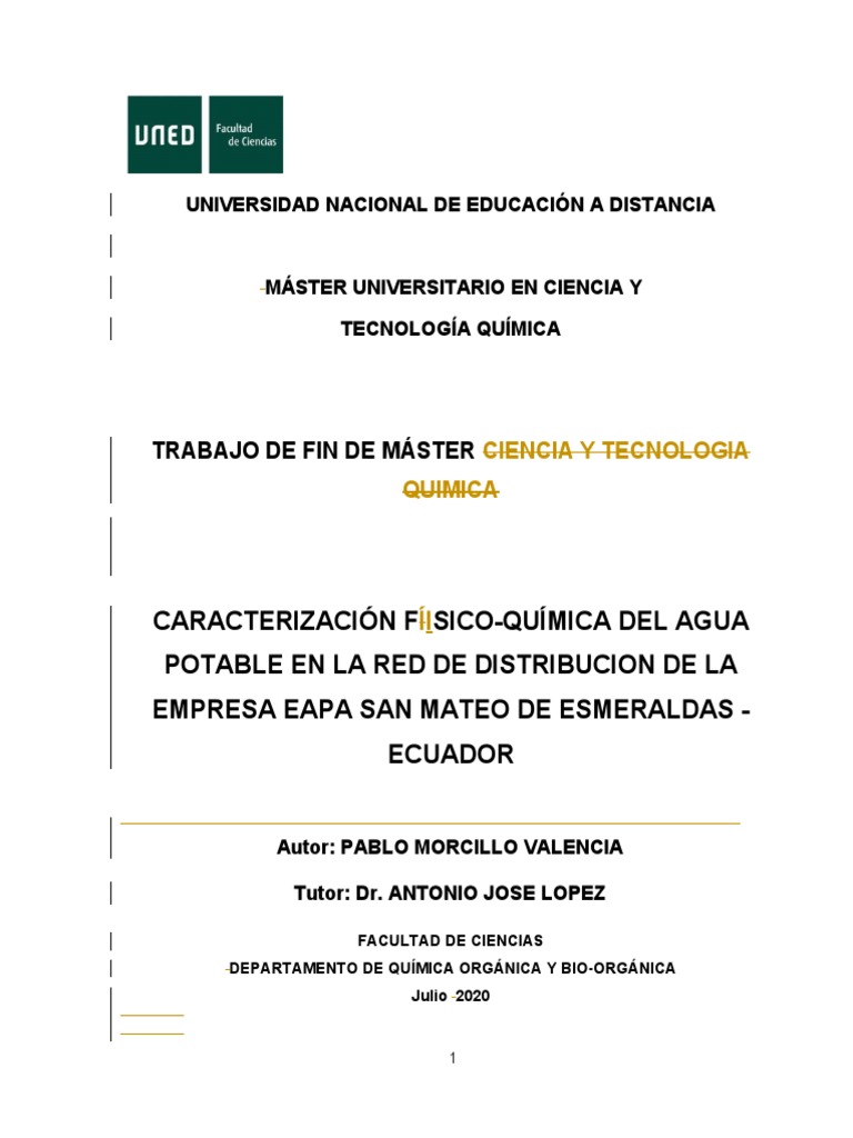 TFM Pablo Morcillo, Ver - 1 | PDF | Agua potable | Agua