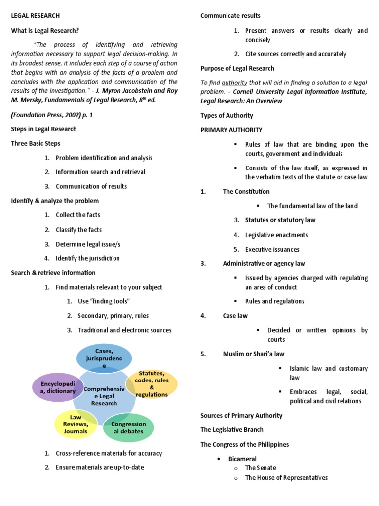Legal Research: Steps and Resources Guide | PDF | Precedent | Social ...