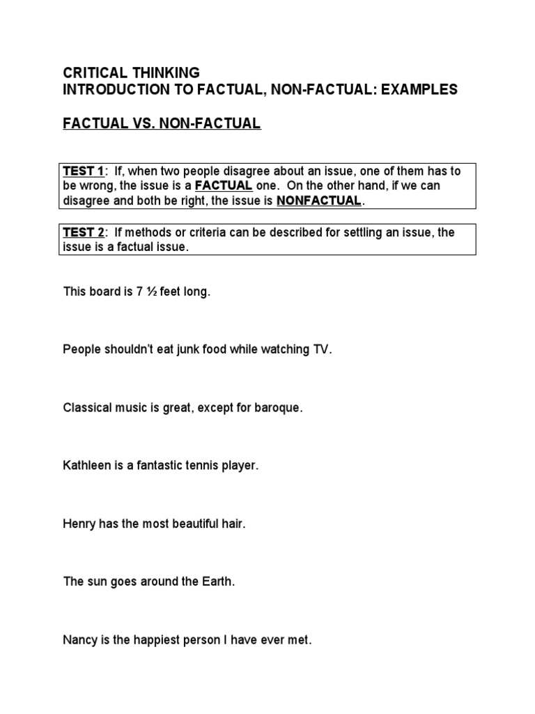 Introduction Factual Non Factual | PDF | Self-Improvement | Wellness