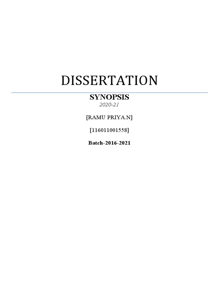 Dissertation: Synopsis | PDF