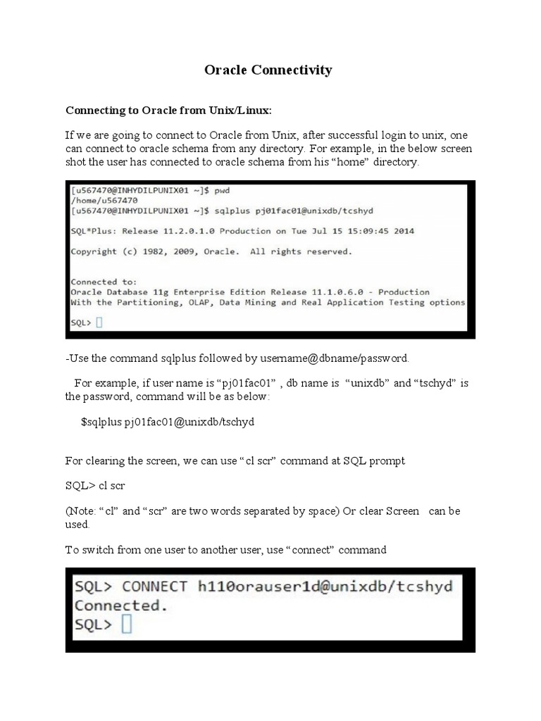 Oracle Database Connectivity in UNIX or Linux Environment | PDF ...