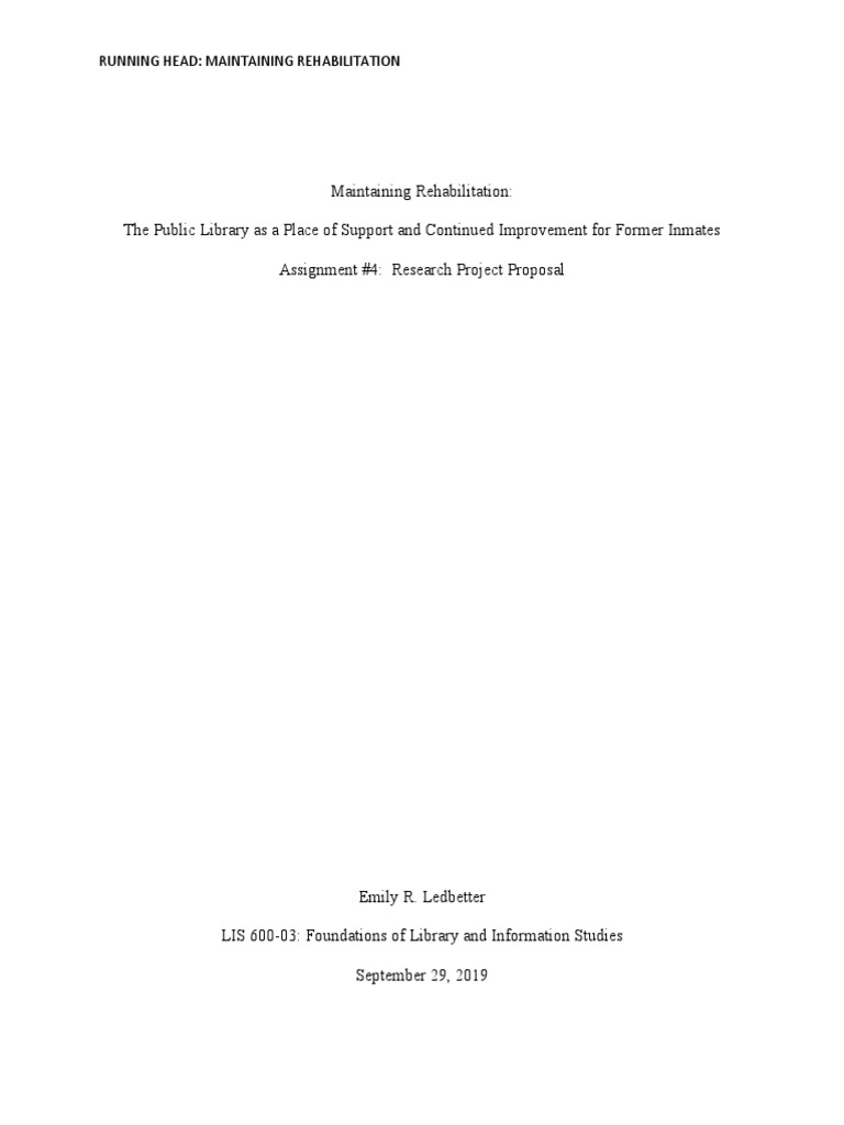 Research Project Proposal | PDF | Rehabilitation (Penology) | Prison