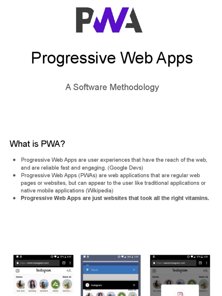 Progressive Web Apps: A Software Methodology | PDF | Web Application ...