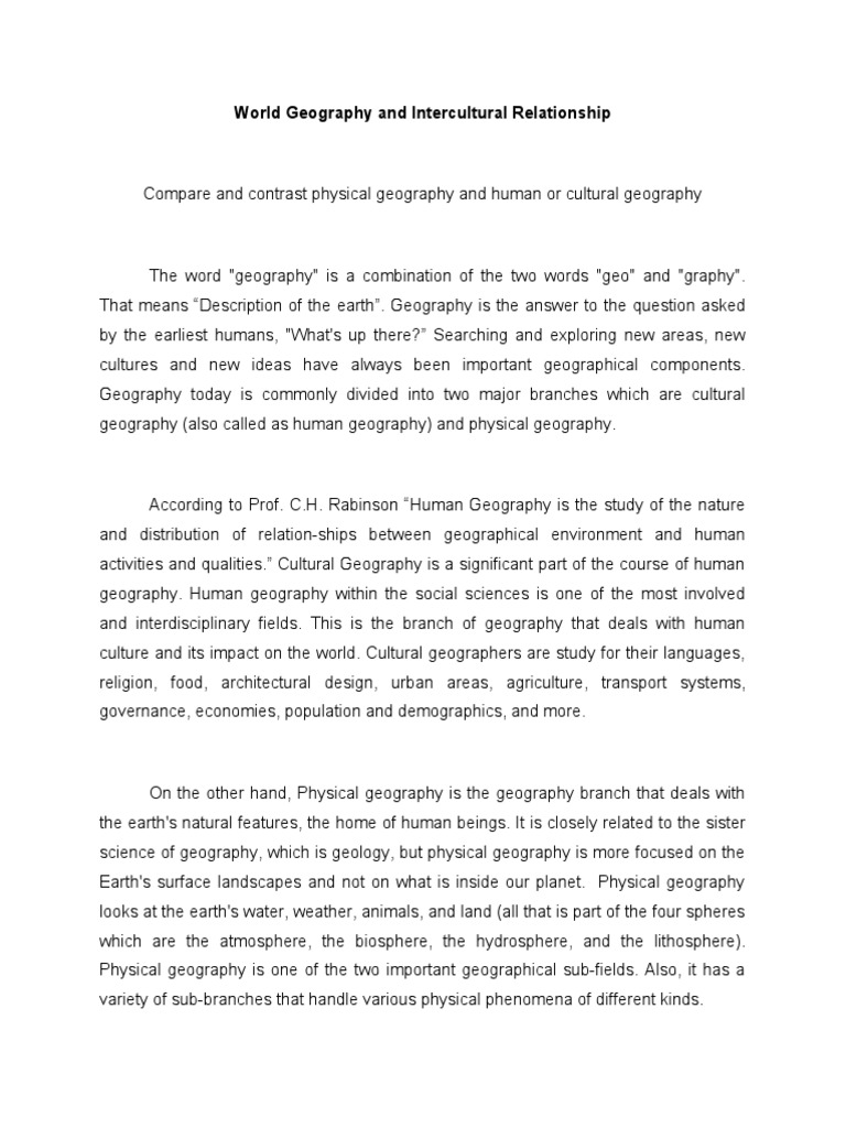 Geography: Human vs. Physical Insights | PDF