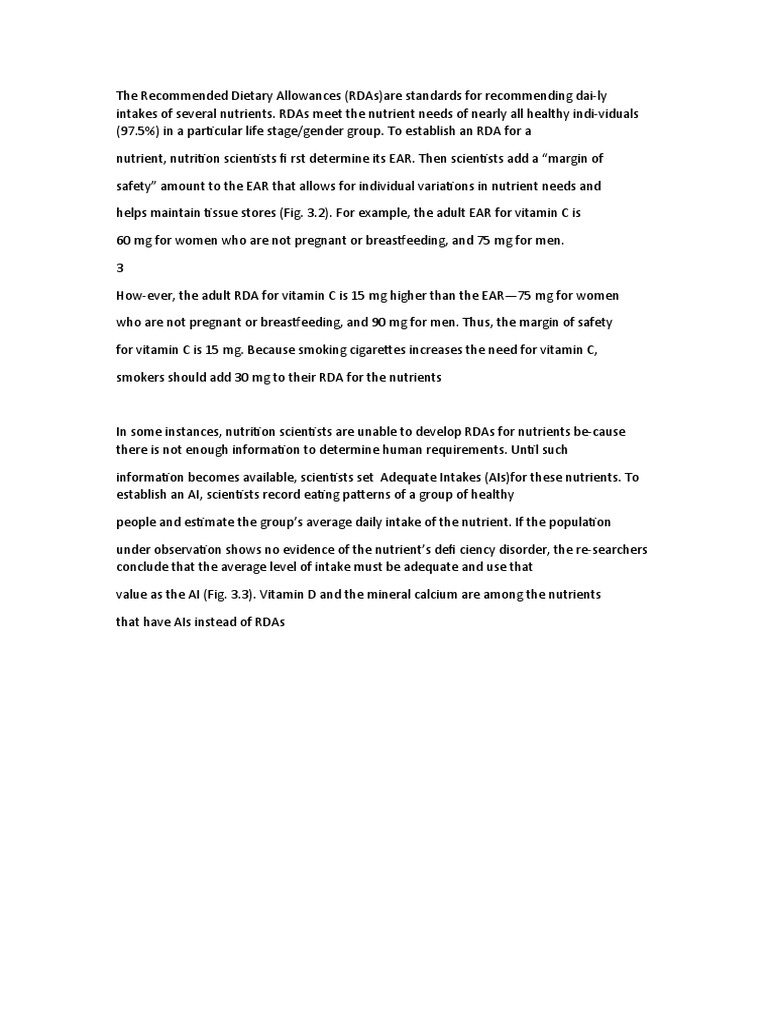 The Recommended Dietary Allowances | PDF