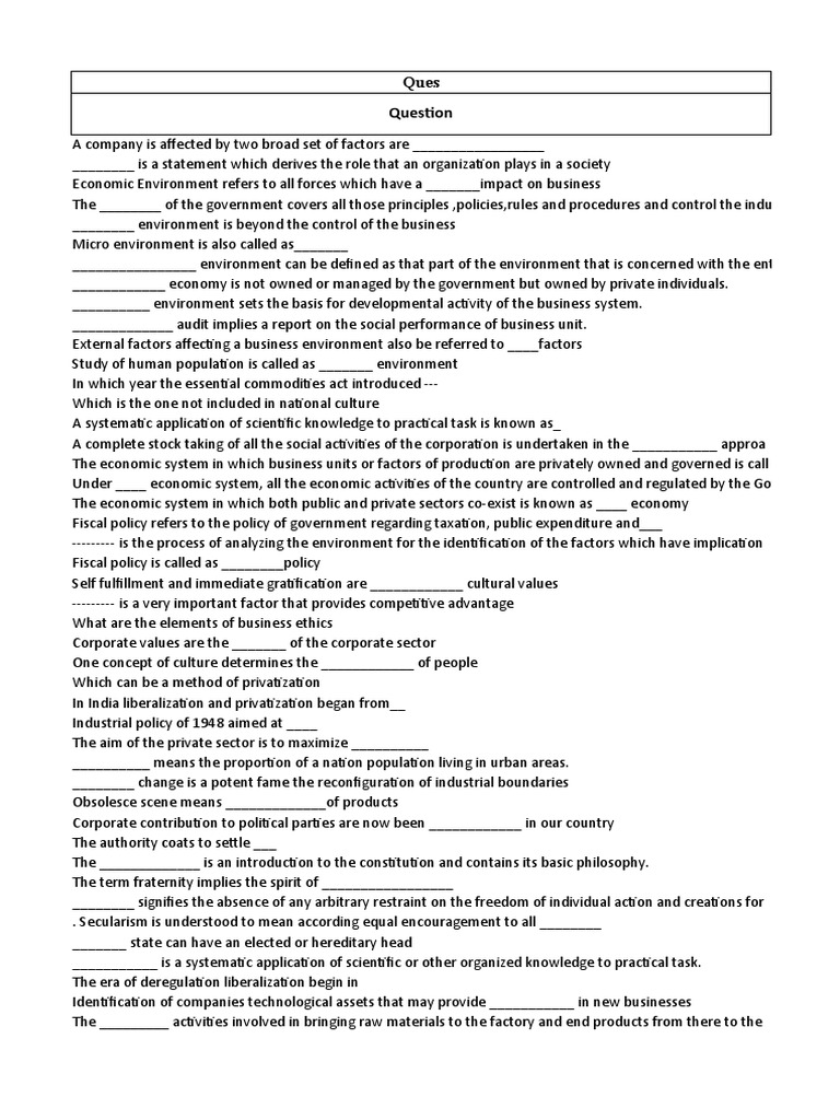 Business Environment and Ethics-Vi Sem - Bba | PDF | Business Ethics ...