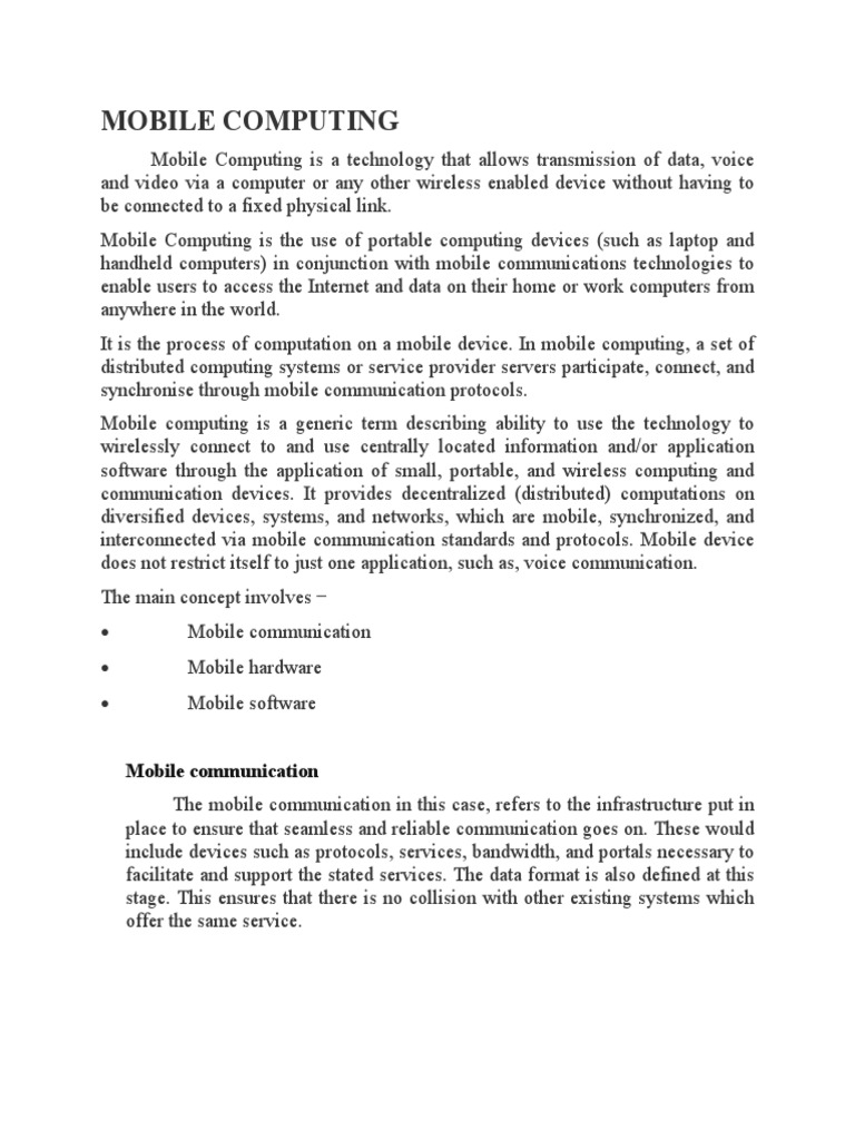 Mobile Computing | PDF | Mobile Computing | Computer Network