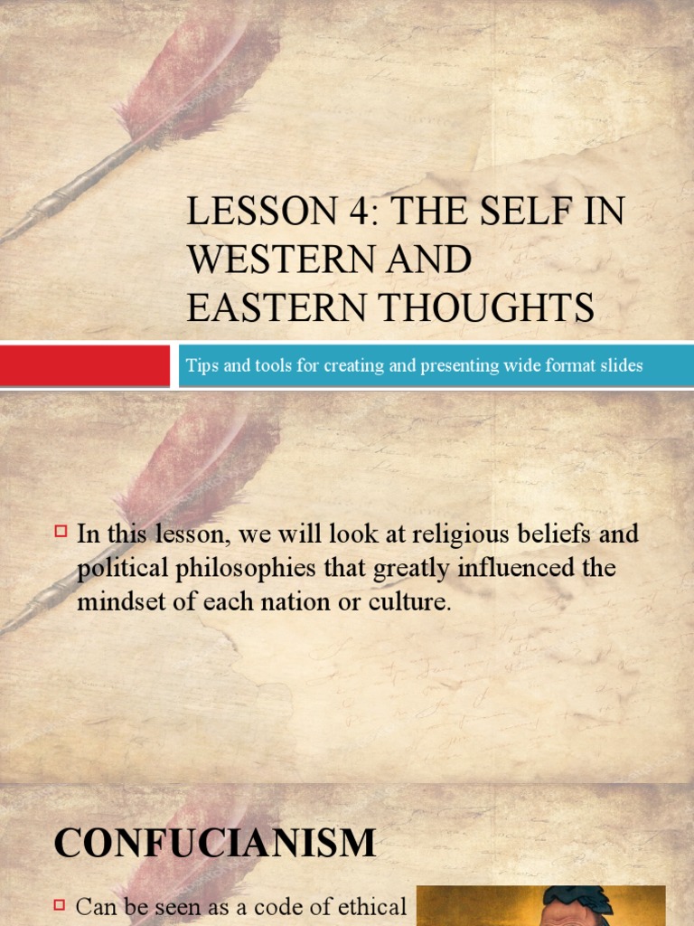 Lesson 4: The Self in Western and Eastern Thoughts: Tips and Tools For ...