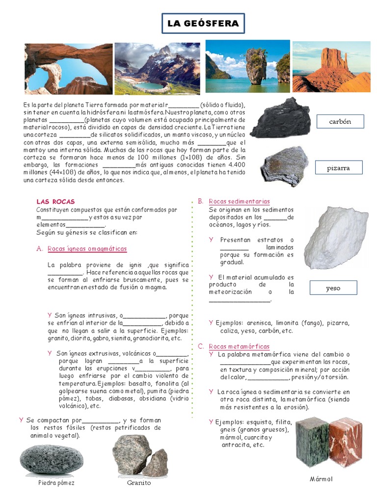 Hoja De Trabajo De Laboratorio Sobre El Ciclo De Las Rocas Con Crayones