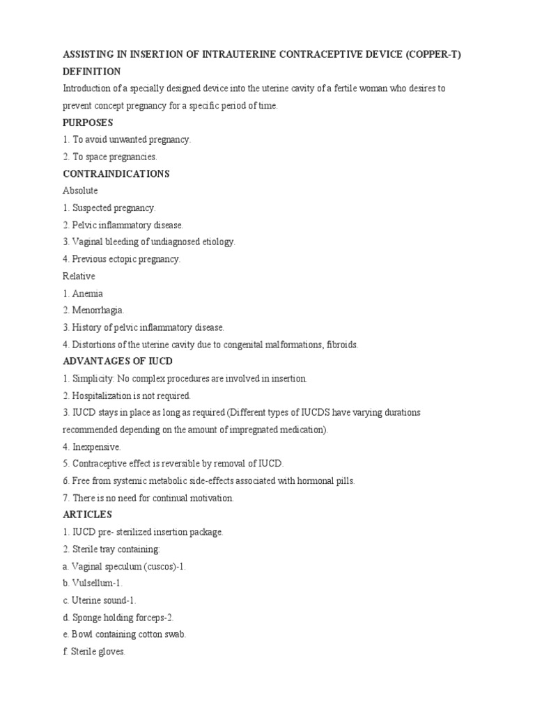 Inserting an IUCD - A Step-by-Step Guide | PDF | Uterus | Vagina