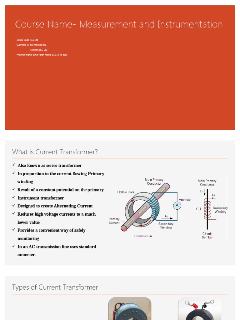 Overview of CT and PT Transformers | PDF | Transformer | Components