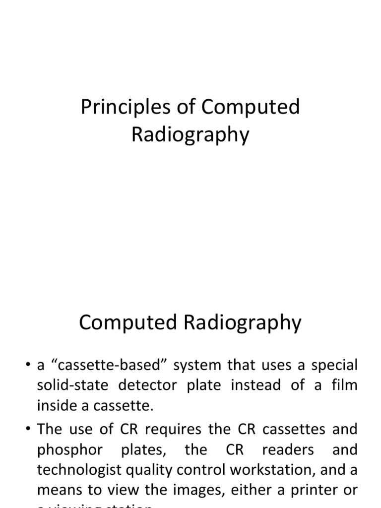 Principles of Computed Radiography | PDF | Radiography ...