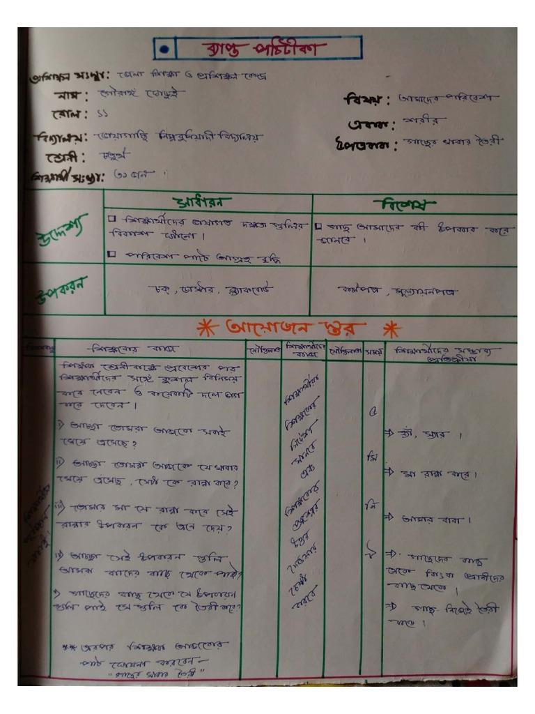 Macro Lesson Plan ( (Evs.-Iv) ) | PDF