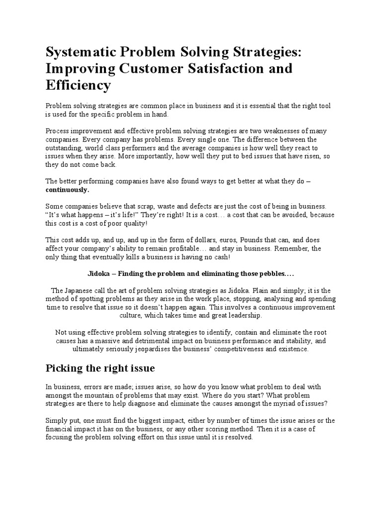 Systematic Problem Solving - Radu Botogan | PDF | Six Sigma | Lean ...