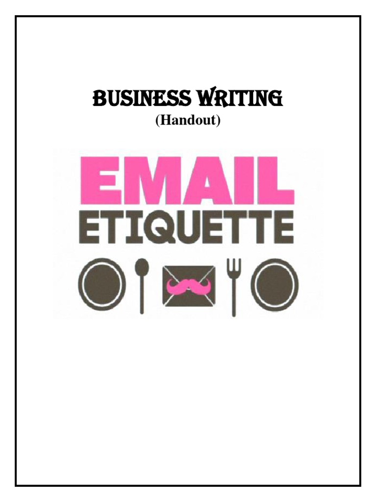 Business Email Writing Handout | PDF | Business
