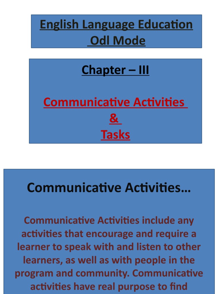 CHAPTER - III COMMUNICATIVE ACTIVITY & TASKS Force | PDF | Career ...