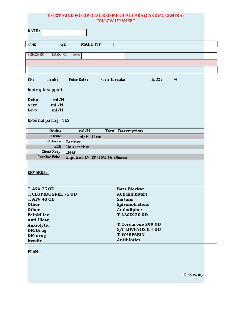 Trust Fund For Specialised Medical Care (Cardiac Centre) Follow Up ...