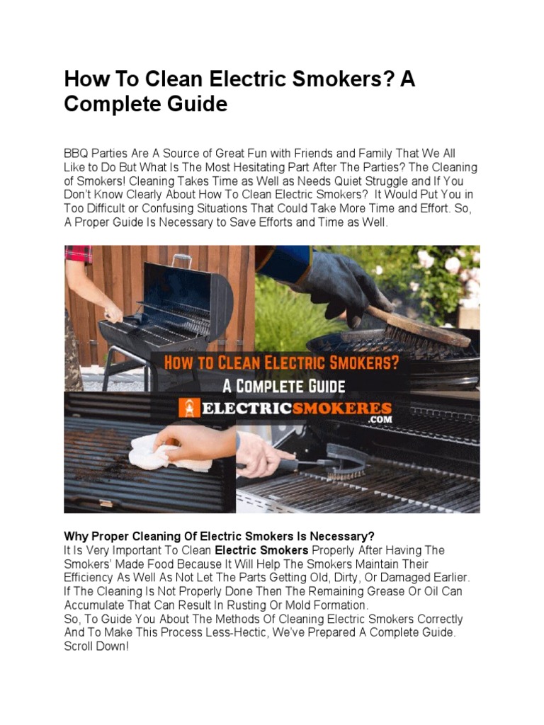 How To Clean Electric Smokers? A Complete Guide: Why Proper Cleaning of ...
