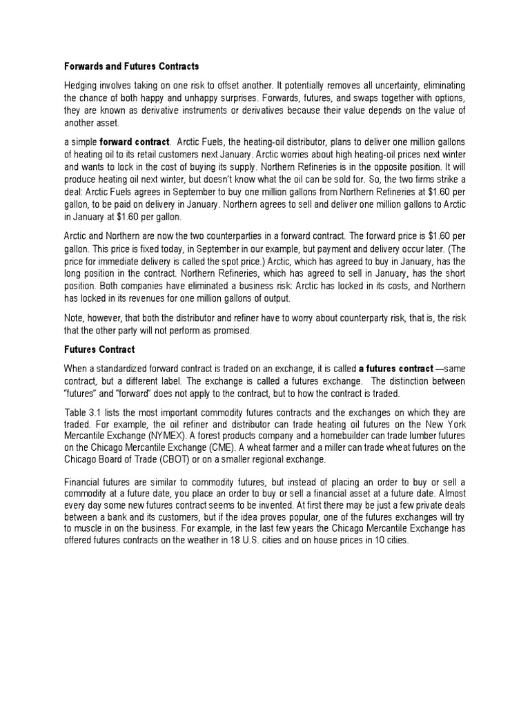 Lecture Notes Forwards and Futures Contracts | PDF | Commodity Markets ...
